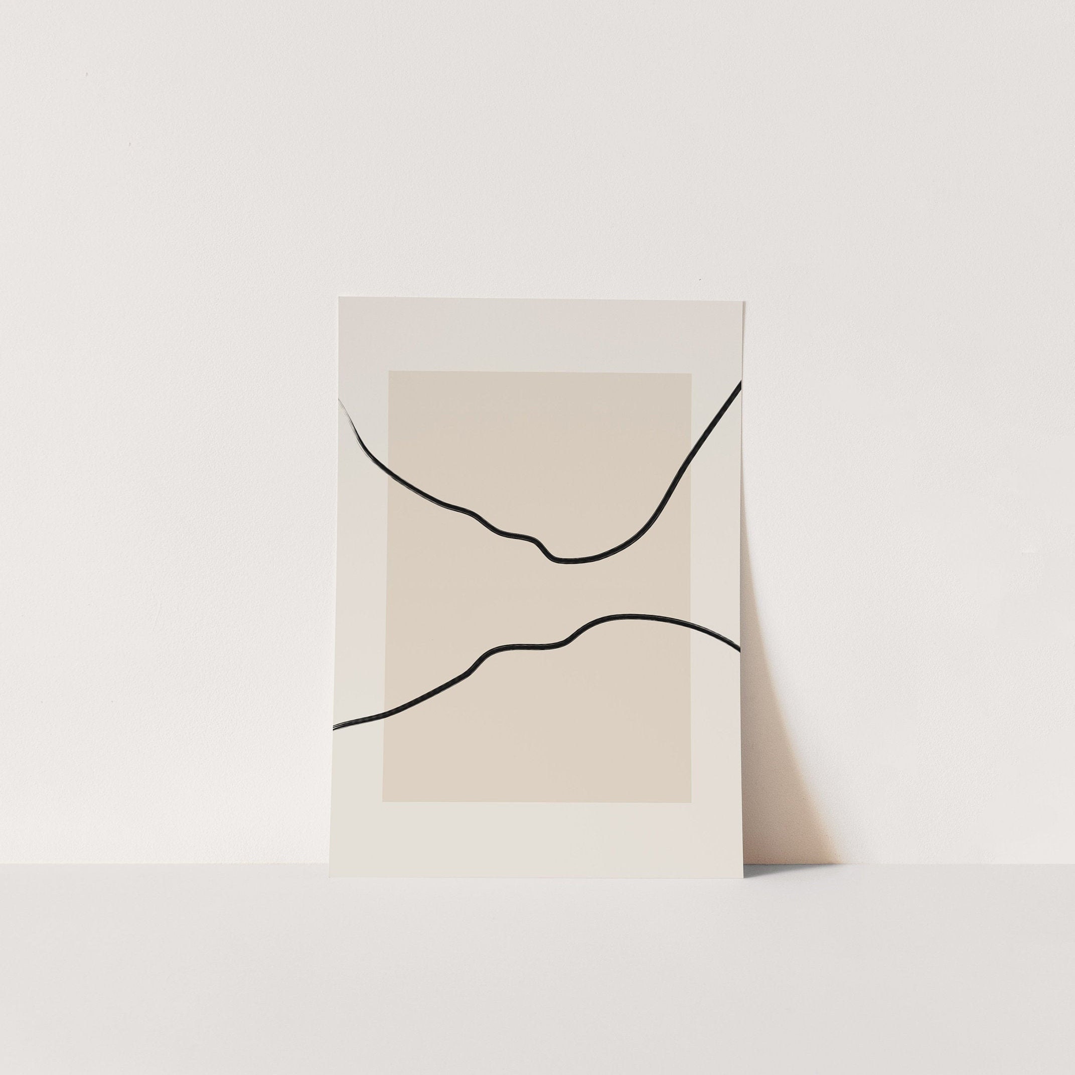 Neutral Downloadable Art,abstract Line Art,beige Printable Art ...