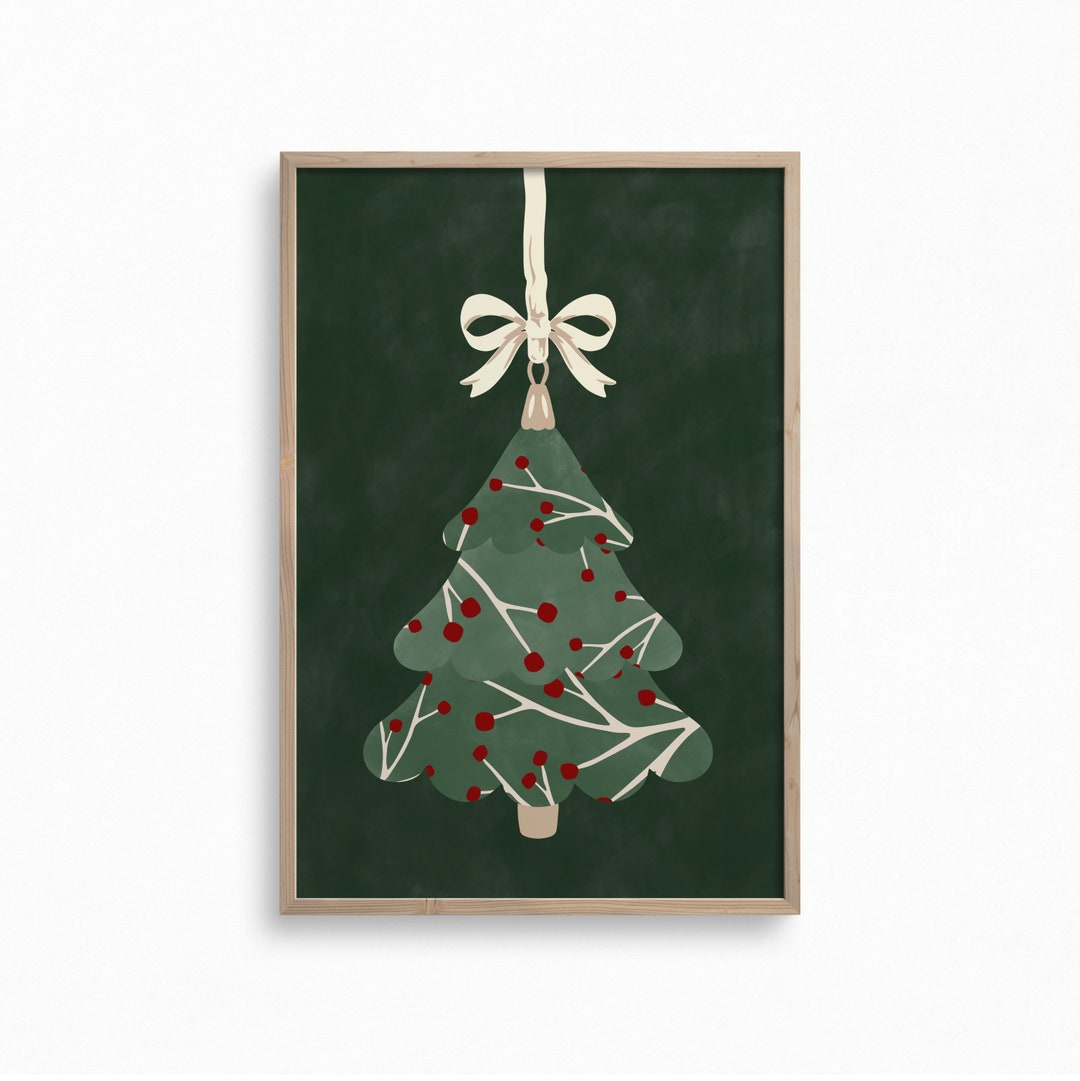 Holiday Decor,christmas Tree Printable Art,downloadable Seasonal Art ...