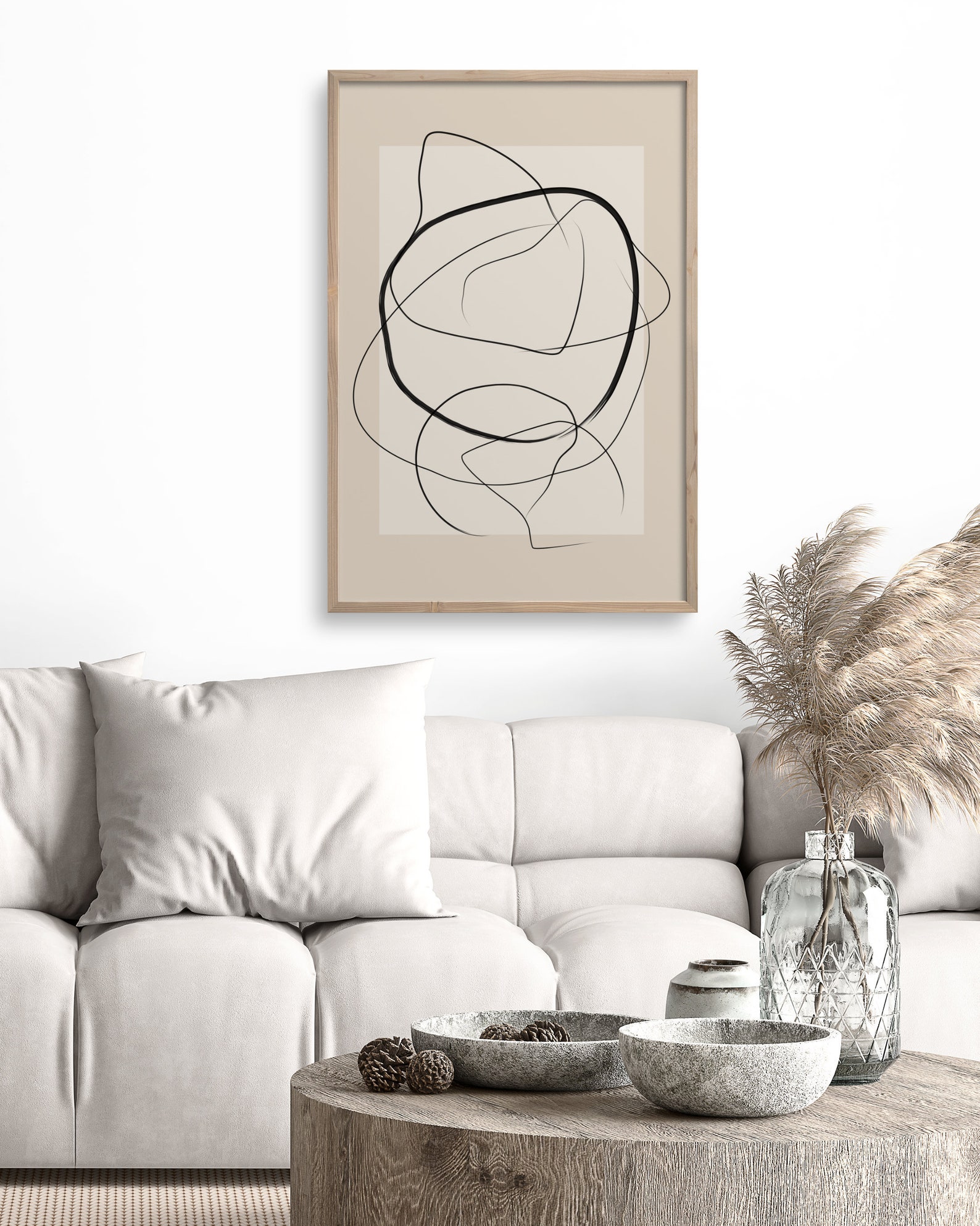 Neutral Printable Artdownloadable Art Printabstract Line - Etsy