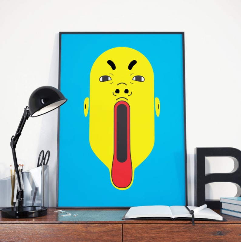 Chinese Man, Pop-art Printable Illustration, Print, Home Decor - Etsy