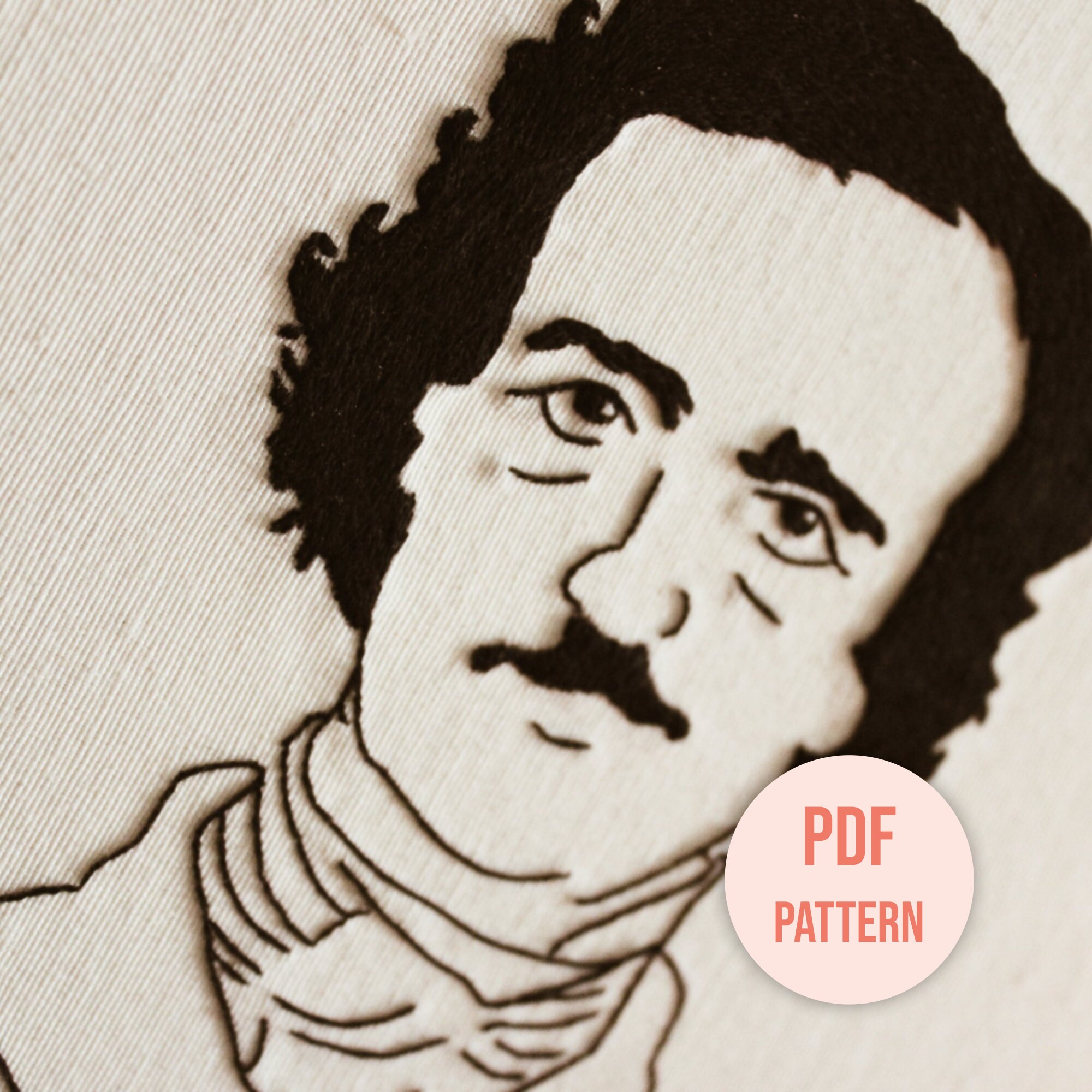 Edgar Allan Poe, Embroidery Pattern, PDF Digital File Only - Etsy