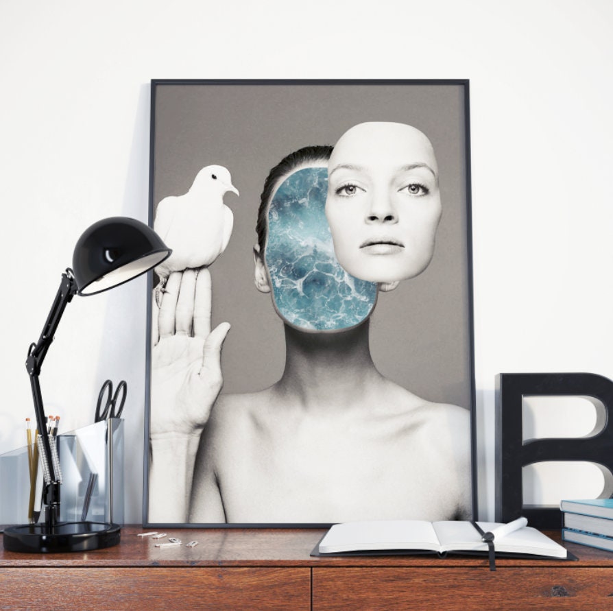 Ocean Mind, Surrealism & Collages, Printable Digital Art, Home Decor - Etsy
