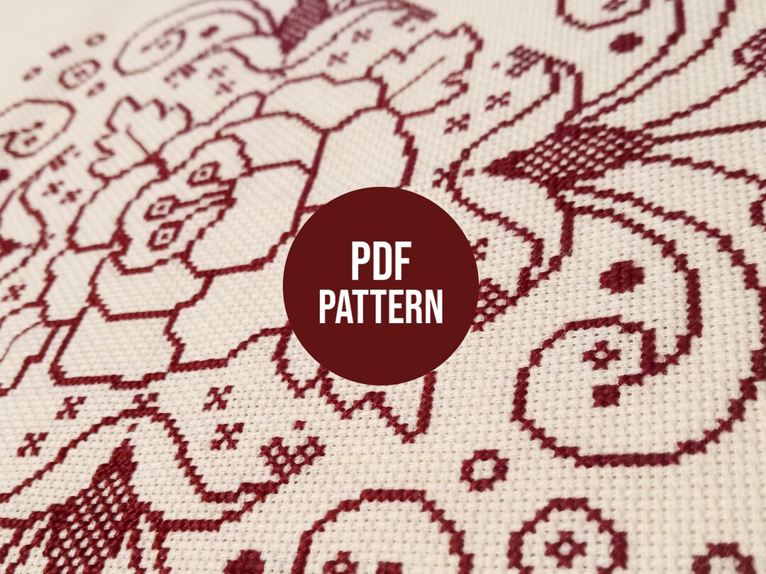 Monochrome Rose Sampler Cross Stitch Pattern, Digital File, Instant ...