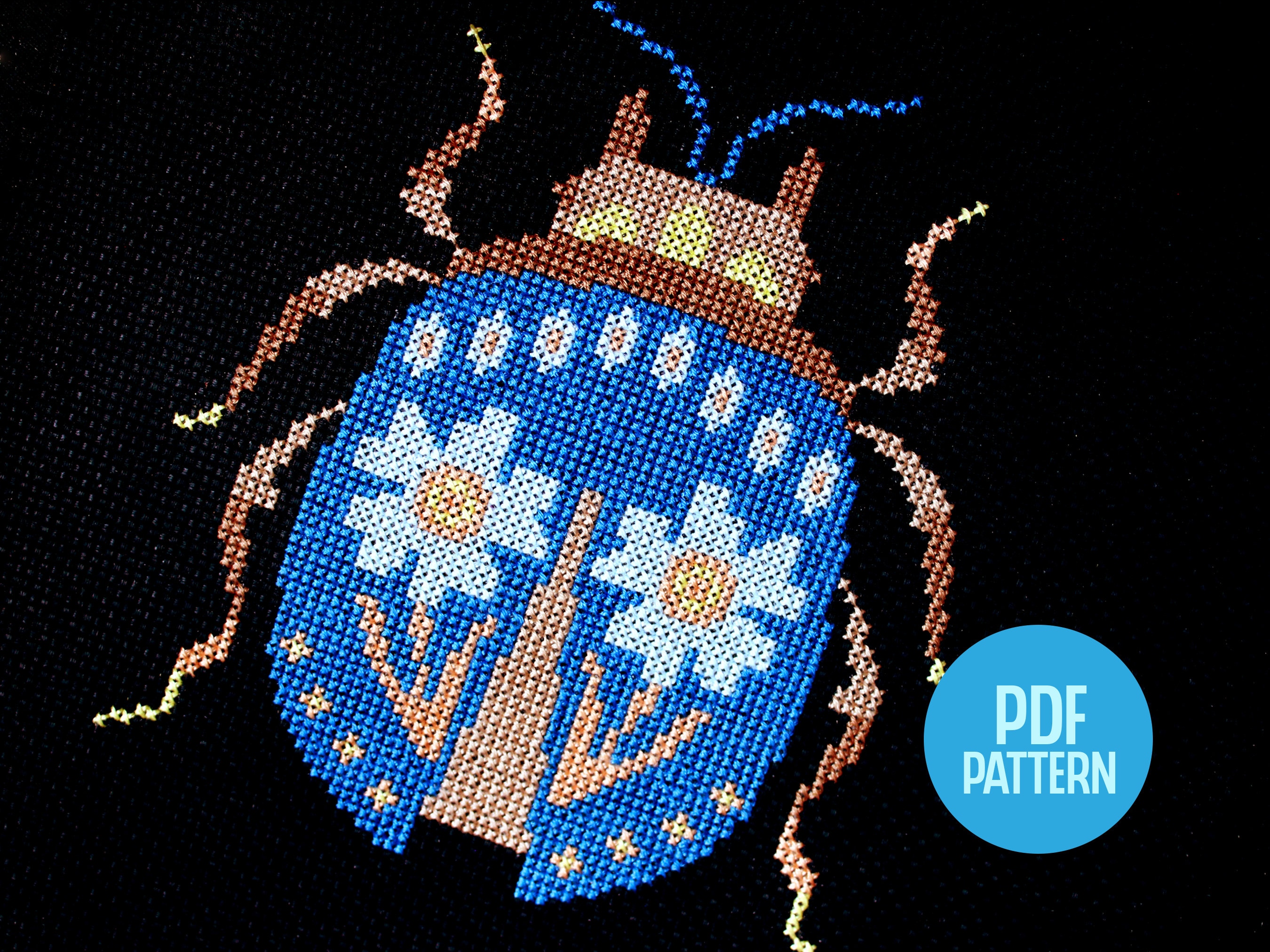 Beetle, Cross Stitch Pattern, Digital File, Instant Download - Etsy