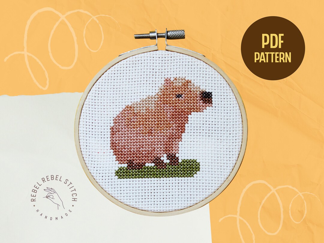 Capybara, Cross Stitch Pattern, Digital File, Instant Download - Etsy