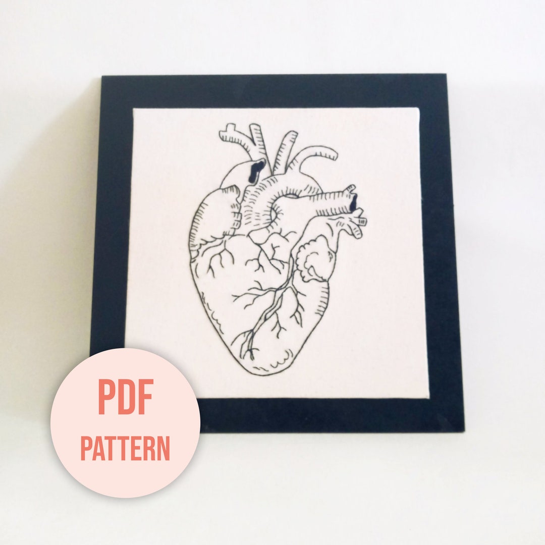 Anatomical Heart Embroidery Pattern (PDF Digital File) - Etsy