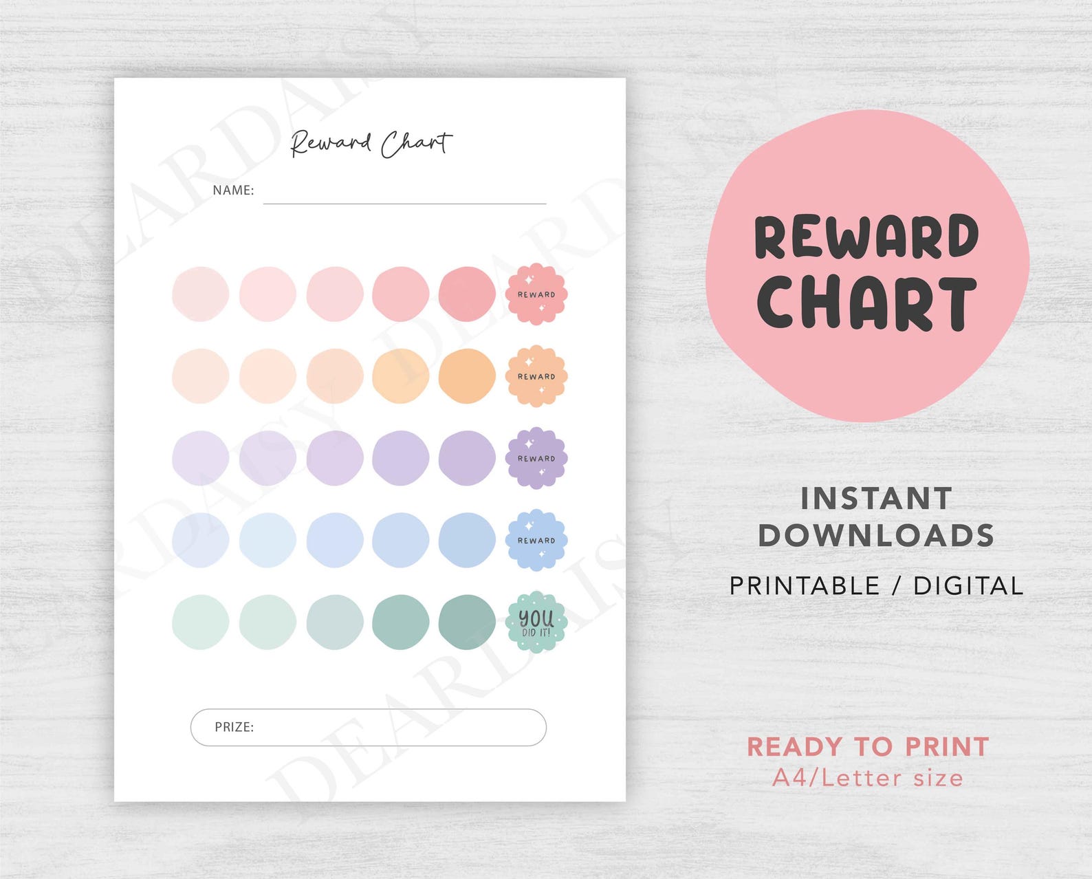 Reward Chart Printable for Kids | Behaviour Chart | Toddler Routine ...