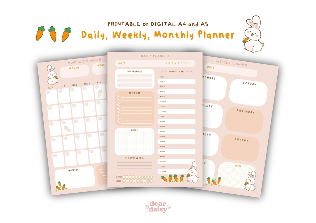 Rabbit Planner | Daily Planner | Weekly Planner | Monthly Planner ...