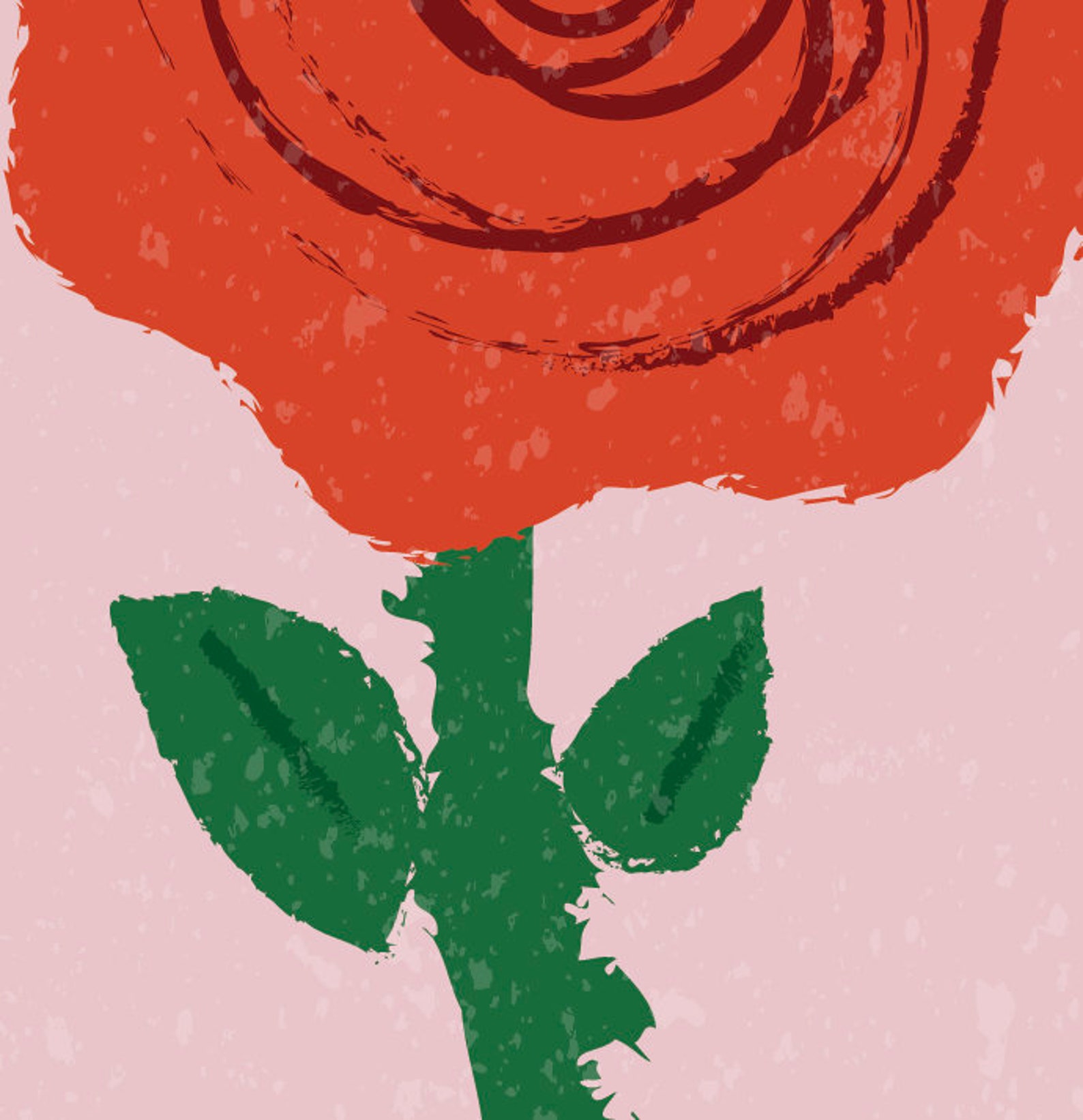 Single Rose Print, DIGITAL DOWNLOAD, Flower Poster, Wall Decor ...