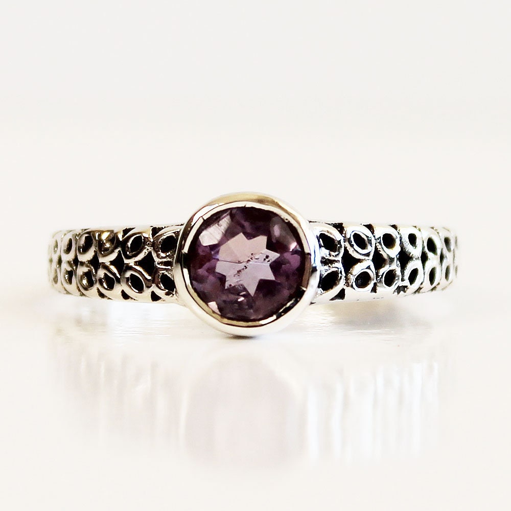 February Birthstone Ring 100% 925 Solid Sterling Silver - Etsy
