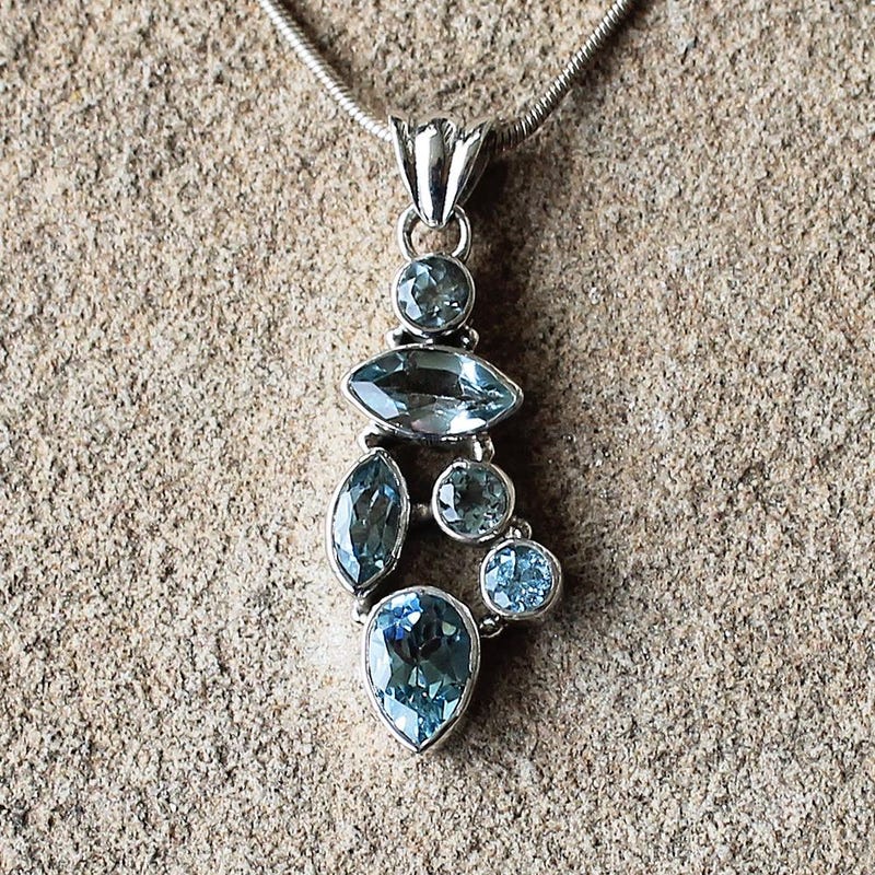 Blue Stone Pendant - Etsy