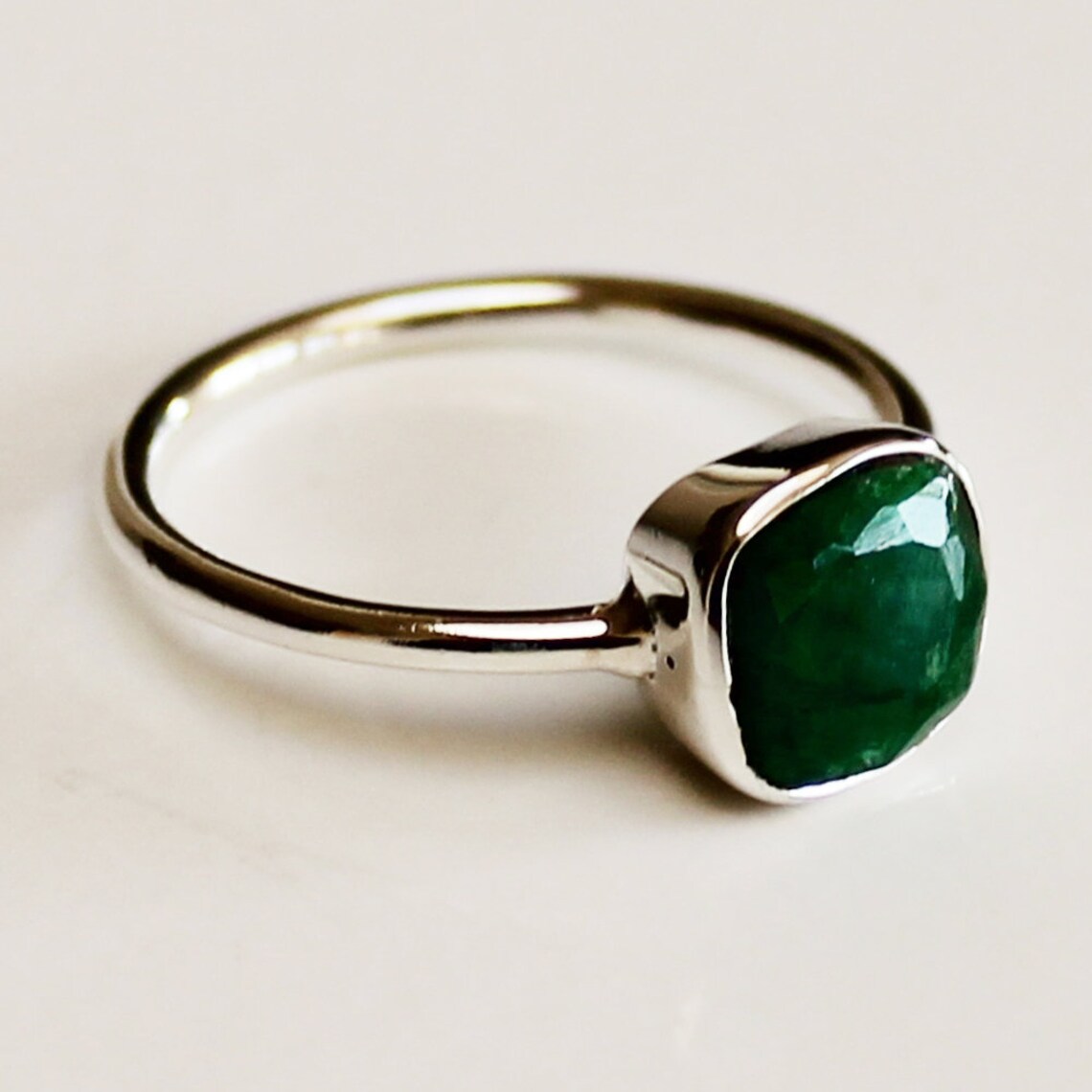 May Birthstone Ring 100% 925 Solid Sterling Silver Solitaire | Etsy