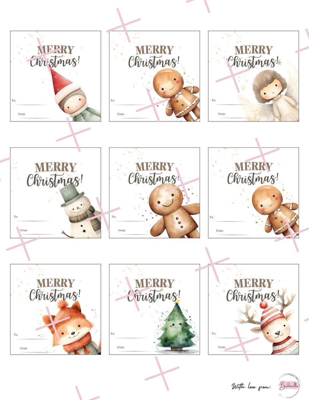 Christmas Characters Gift Tags Printable (pdf, Jpeg) - Etsy