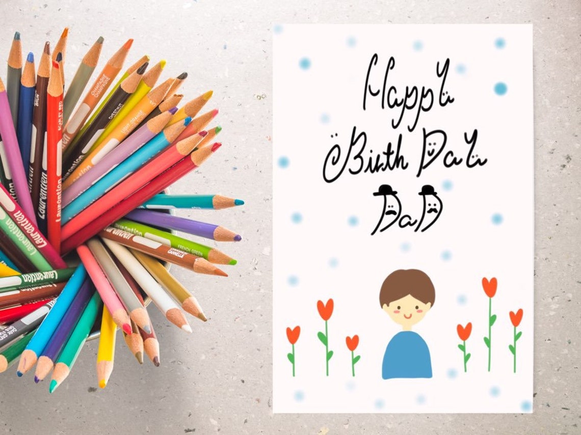 4X6 Dad Happy Birthday Card, Printable Card - Etsy