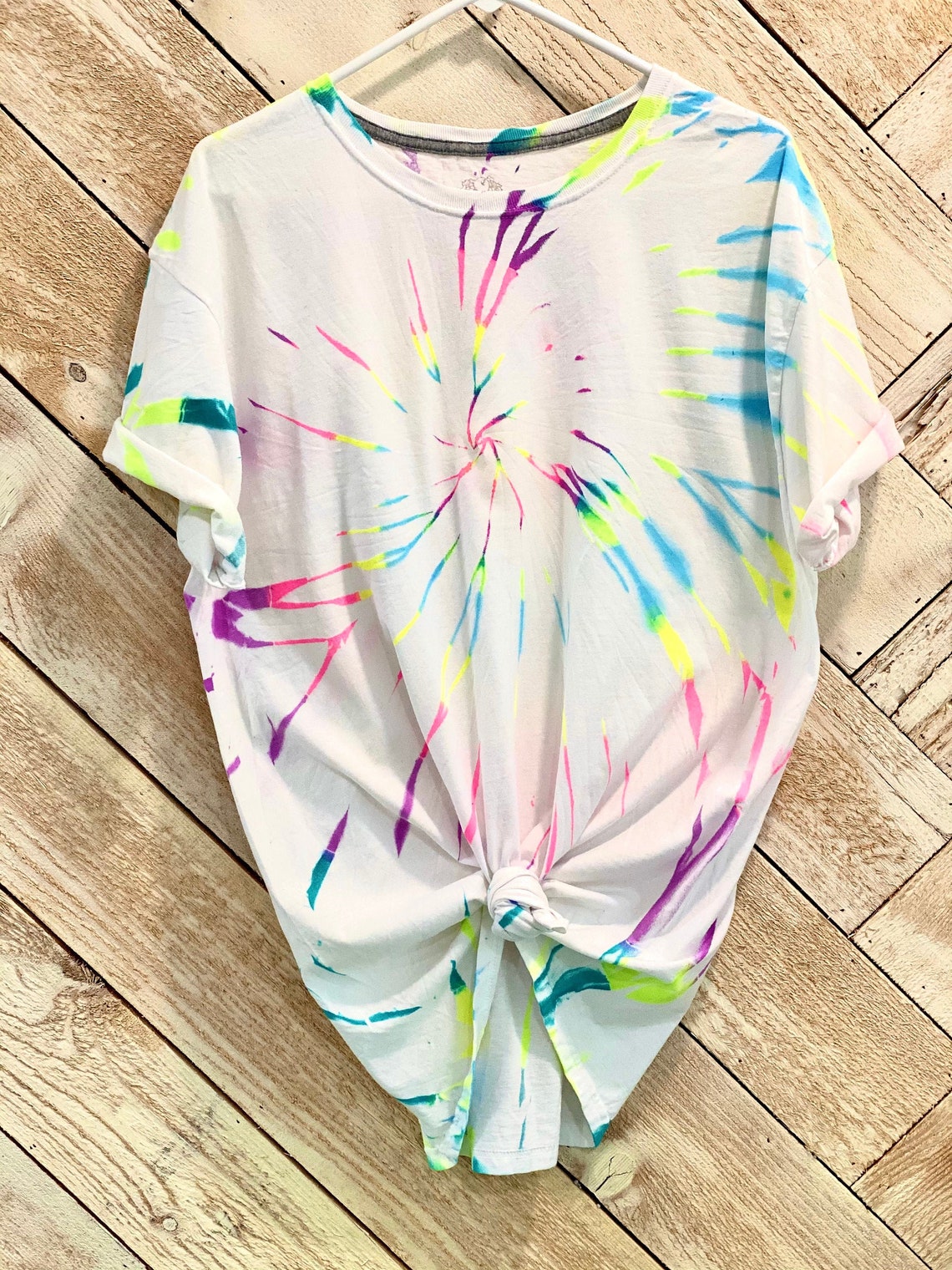 Neon Dreams Tie Dye T Shirt/ Neon T Shirt/ Tie Dye Crewneck/ | Etsy