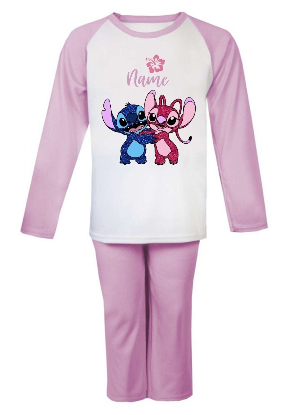 PERSONALISED Stitch and Angel Pyjamas - Etsy UK