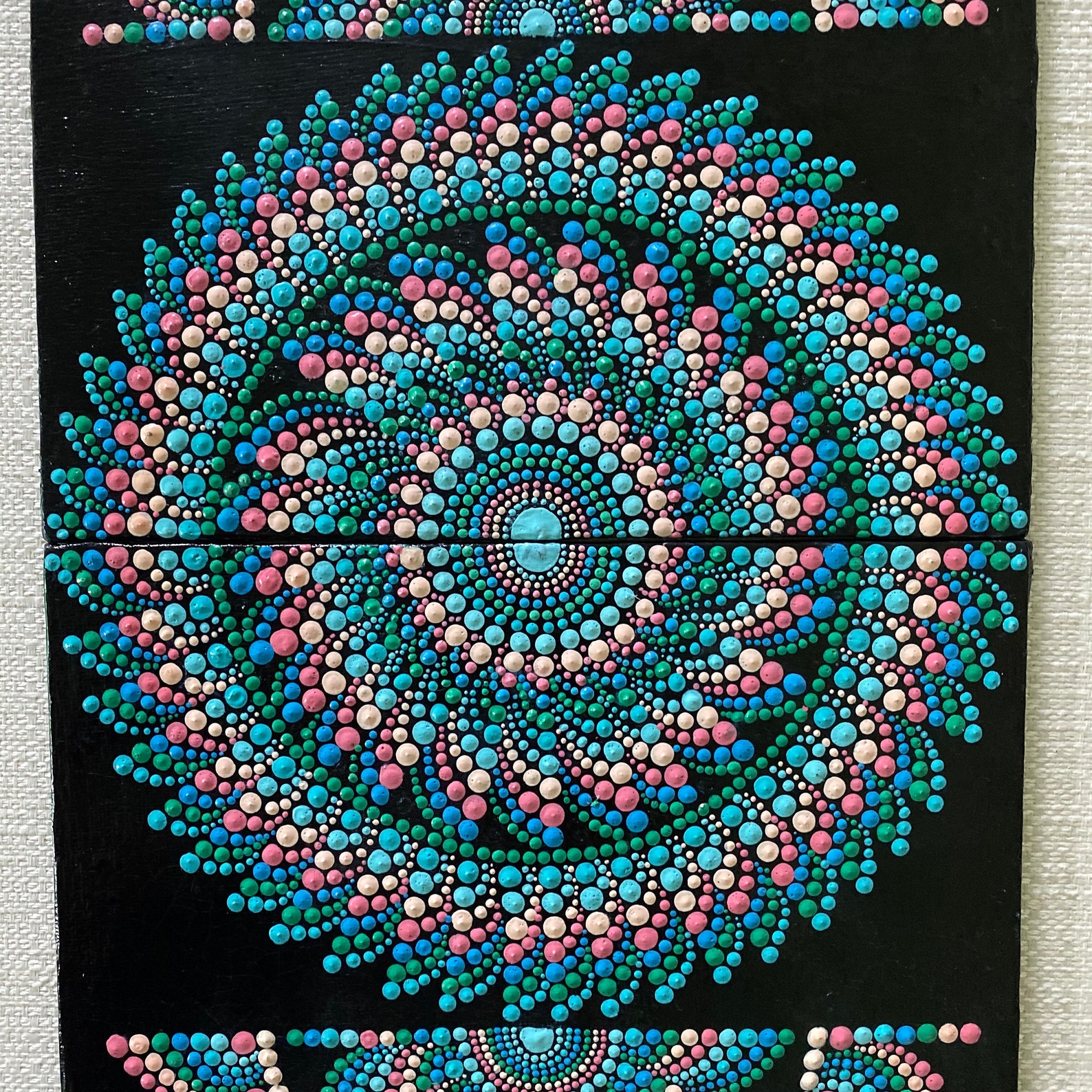 Blue Dot Mandala canvas painting wall hanging for Home - Etsy.de