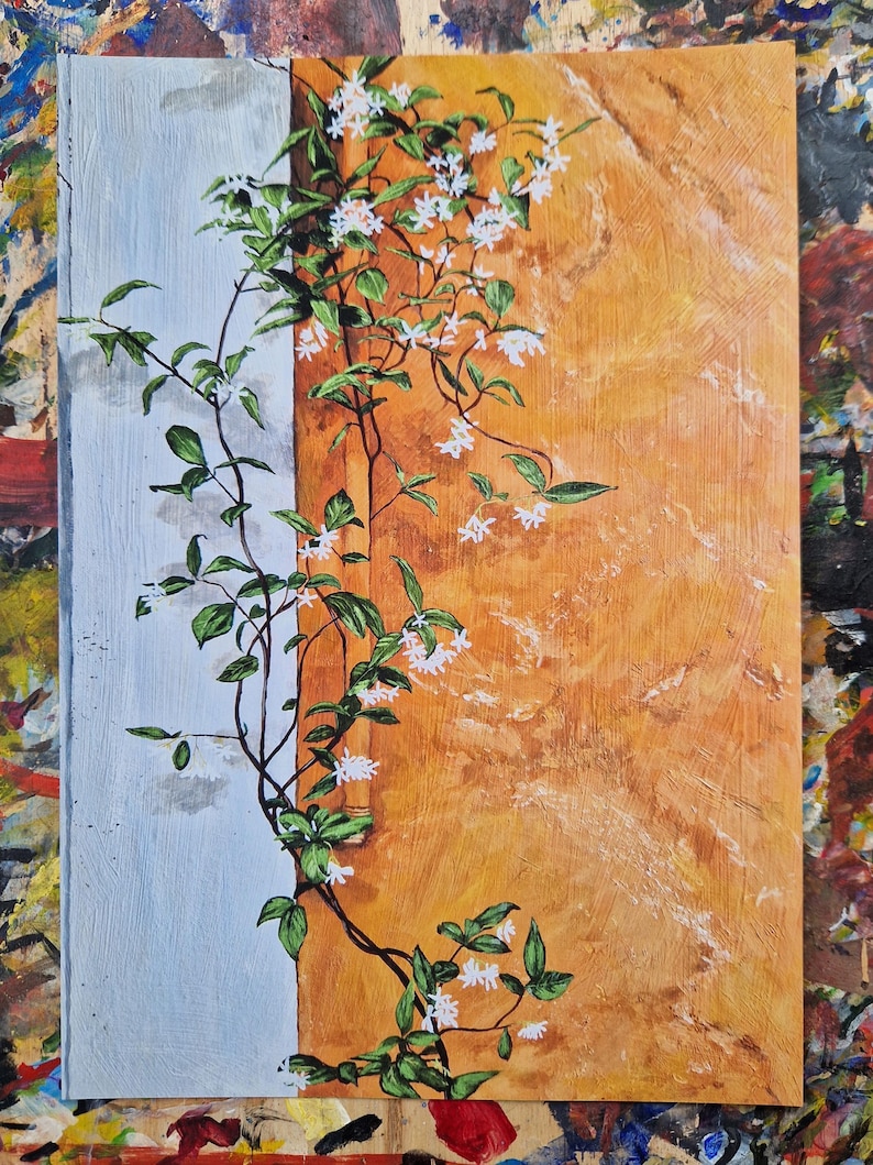 Vines Growing on a Wall A4 Glicee Fine Art Acrylic Painting Print - Etsy
