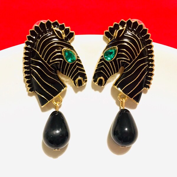 Zebra Stud Earrings - Etsy