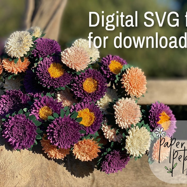 Aster Paper Flower Svg - Etsy