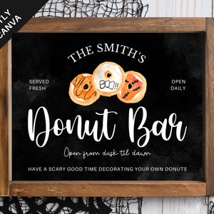 Halloween Donut Bar Sign | Halloween Party Decor | All Hallows Eve ...