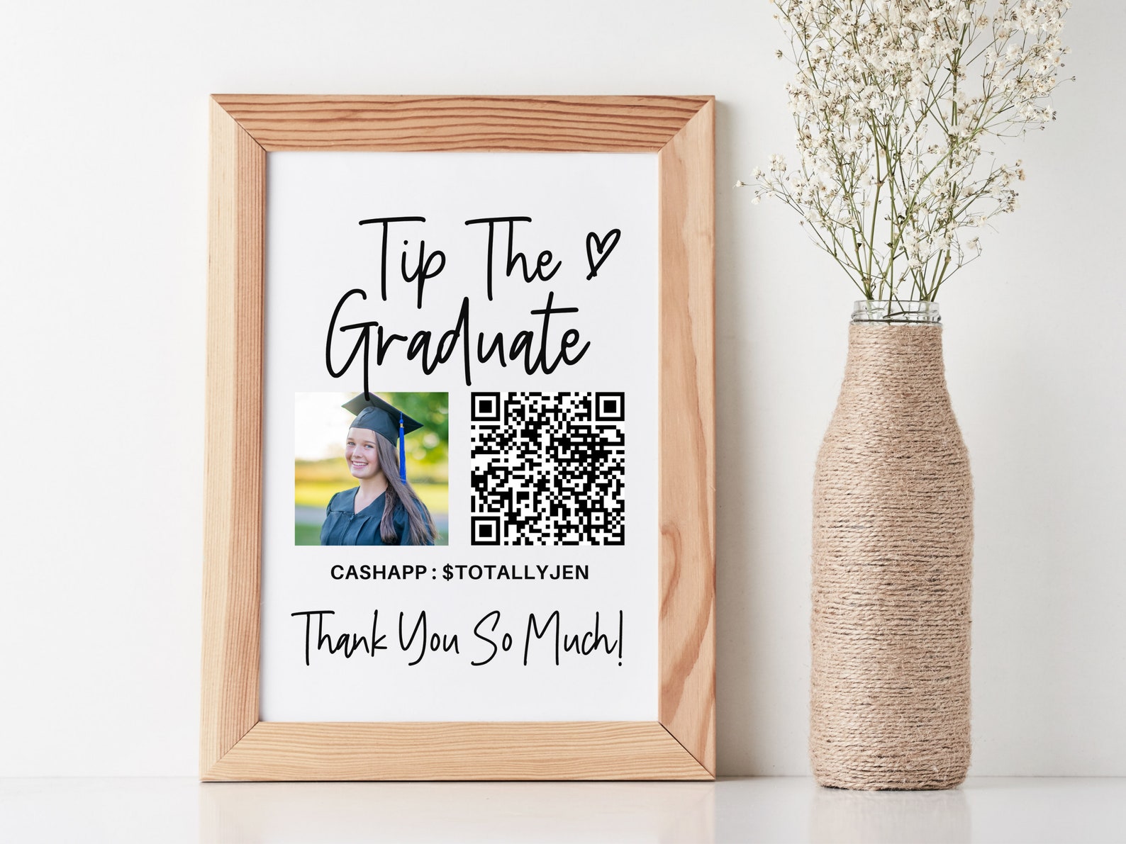 Graduation Party Sign QR Code Sign Tip the Graduate - Etsy