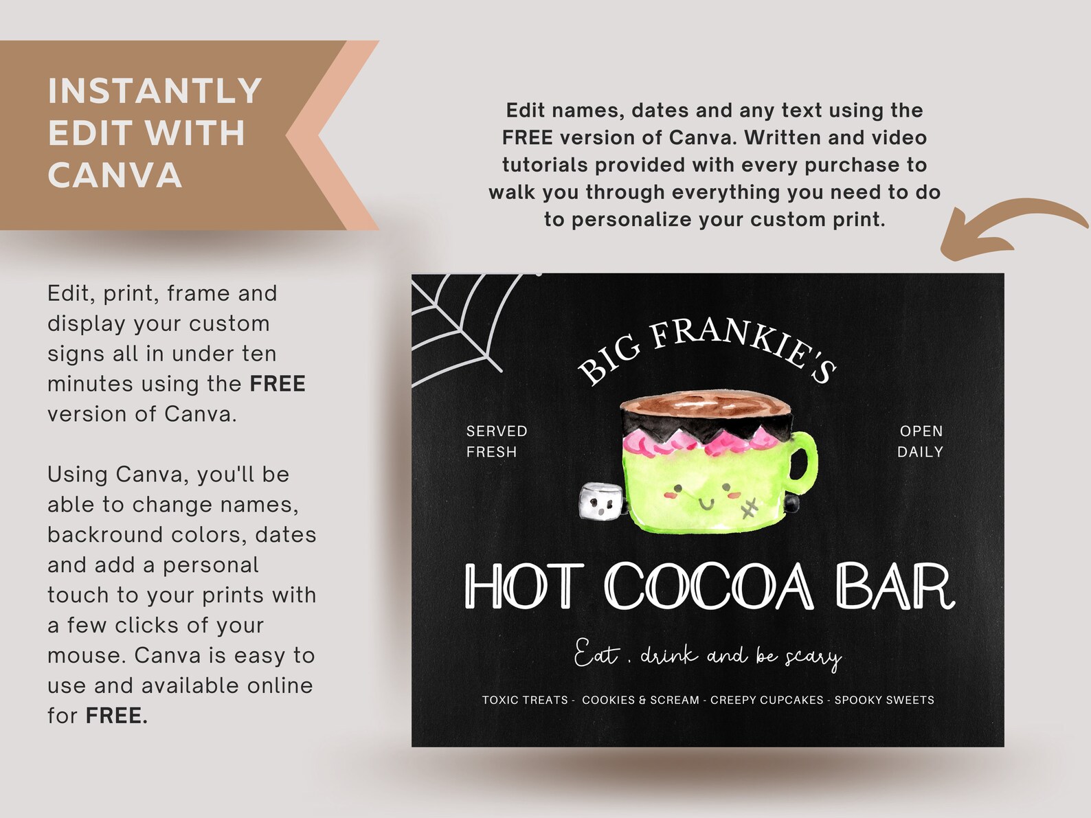 Halloween Printable Sign Spooky Decor Halloween Coffee Bar - Etsy