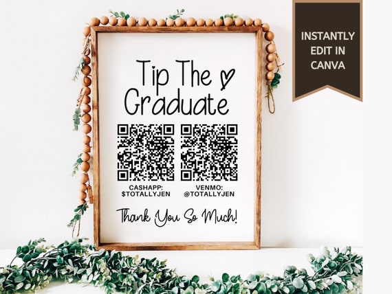 Graduation Party Sign Graduation Gift Sign QR Code Sign | Etsy