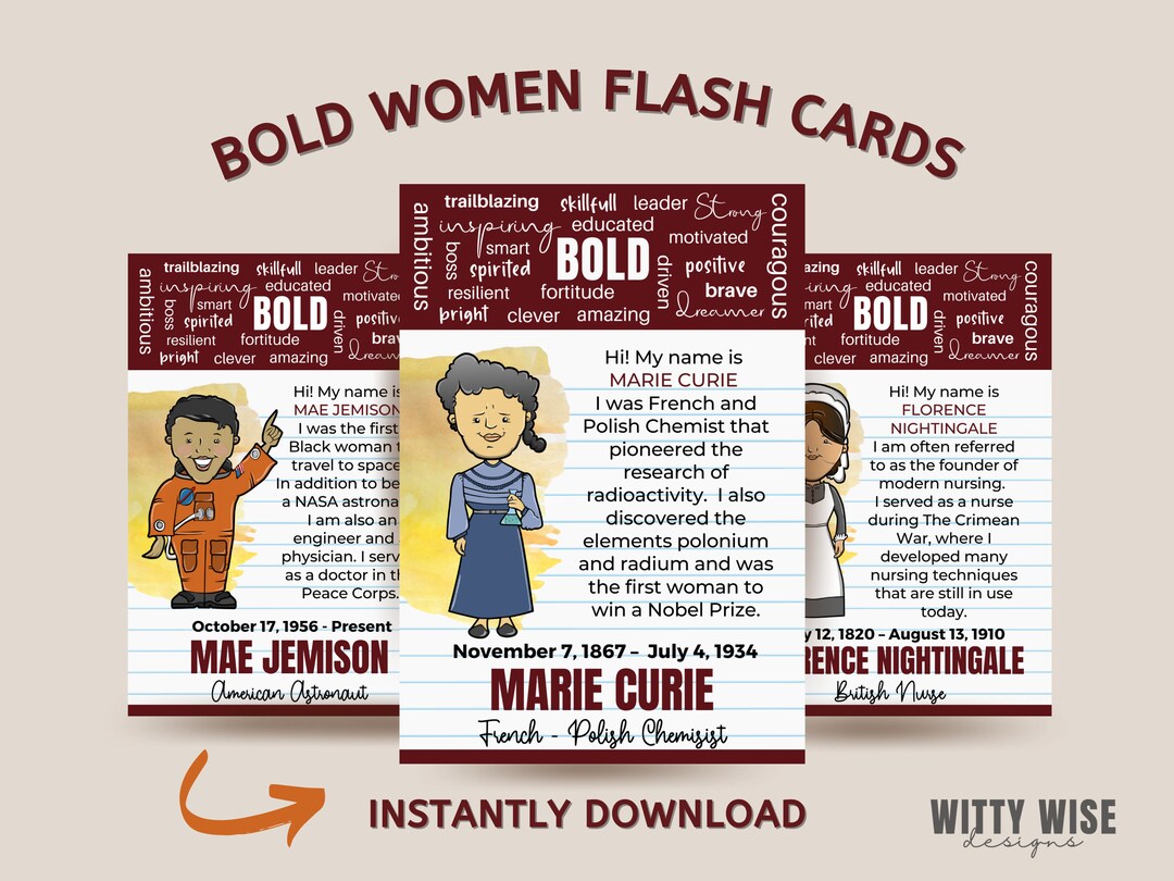 Women in History Flash Cards | Educational Resources | Women's History ...