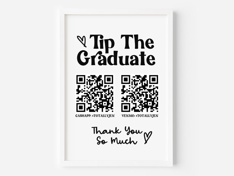Graduation Party Sign Graduation Gift Sign QR Code Sign | Etsy