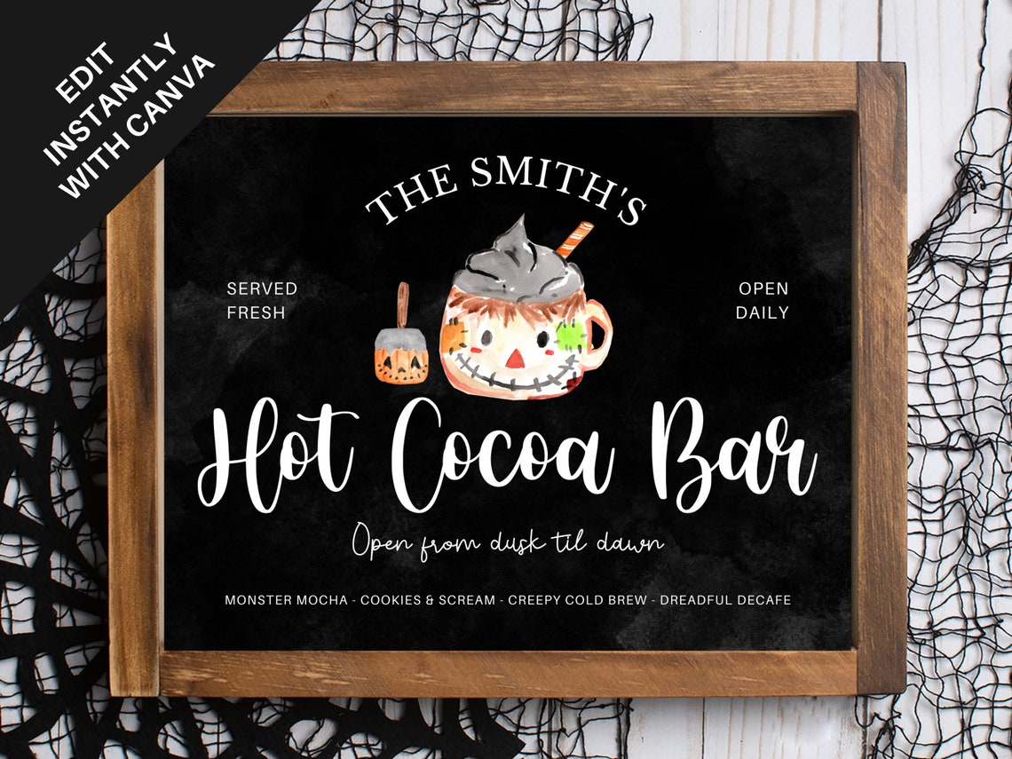 Halloween Coffee Bar Sign All Hallows Eve Decor Halloween - Etsy