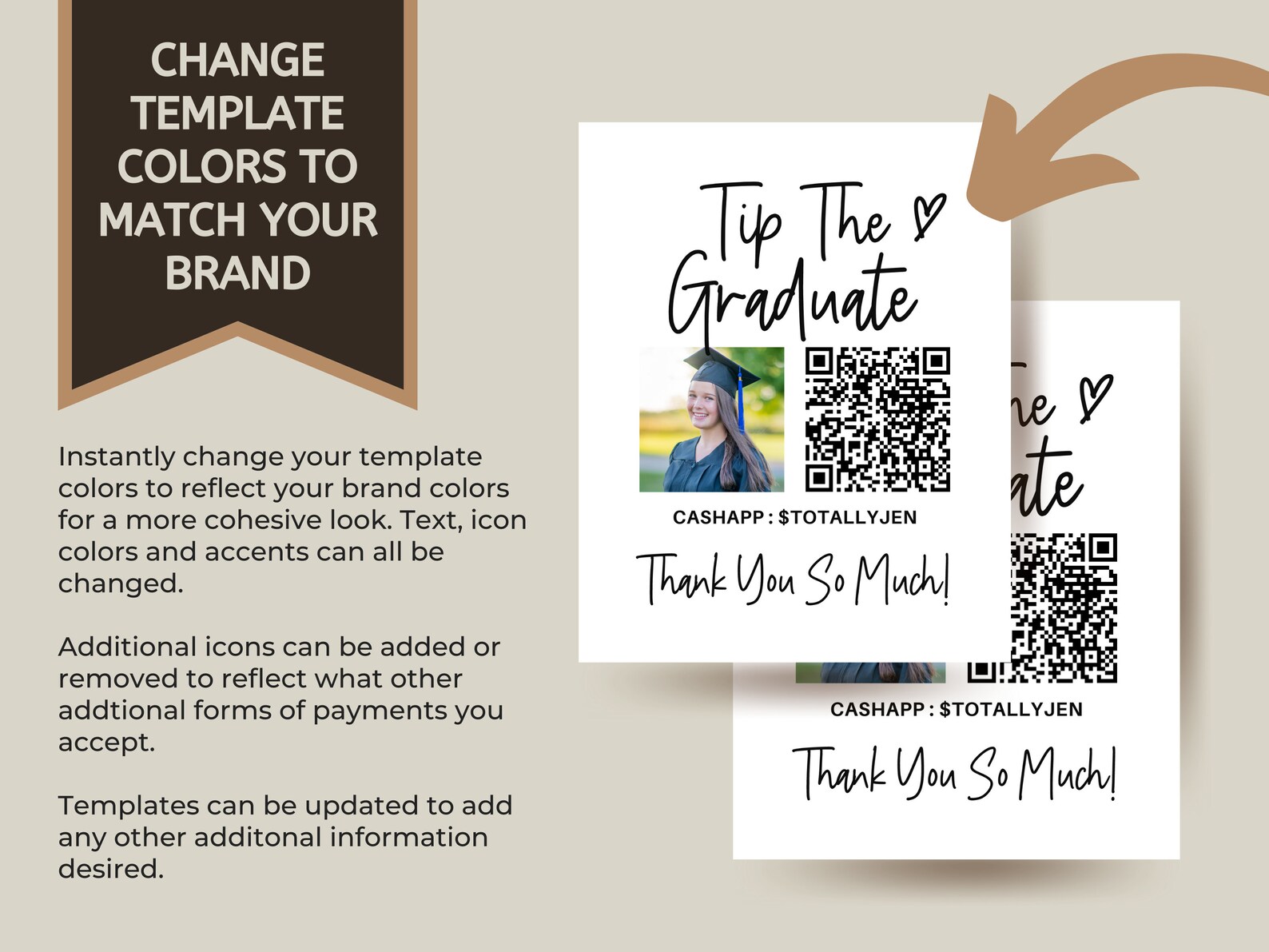 Graduation Party Sign QR Code Sign Tip the Graduate - Etsy