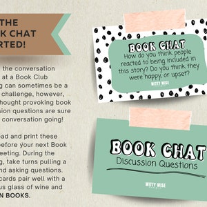 Book Club Discussion Questions | Book Club Cards | Bibliophile Gifts ...