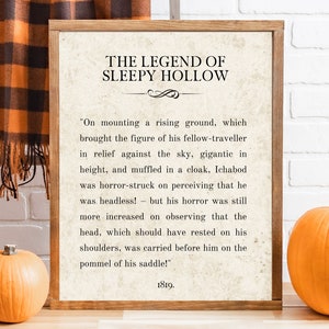 The Legend of Sleepy Hollow | Halloween Book Page Print | Printable ...