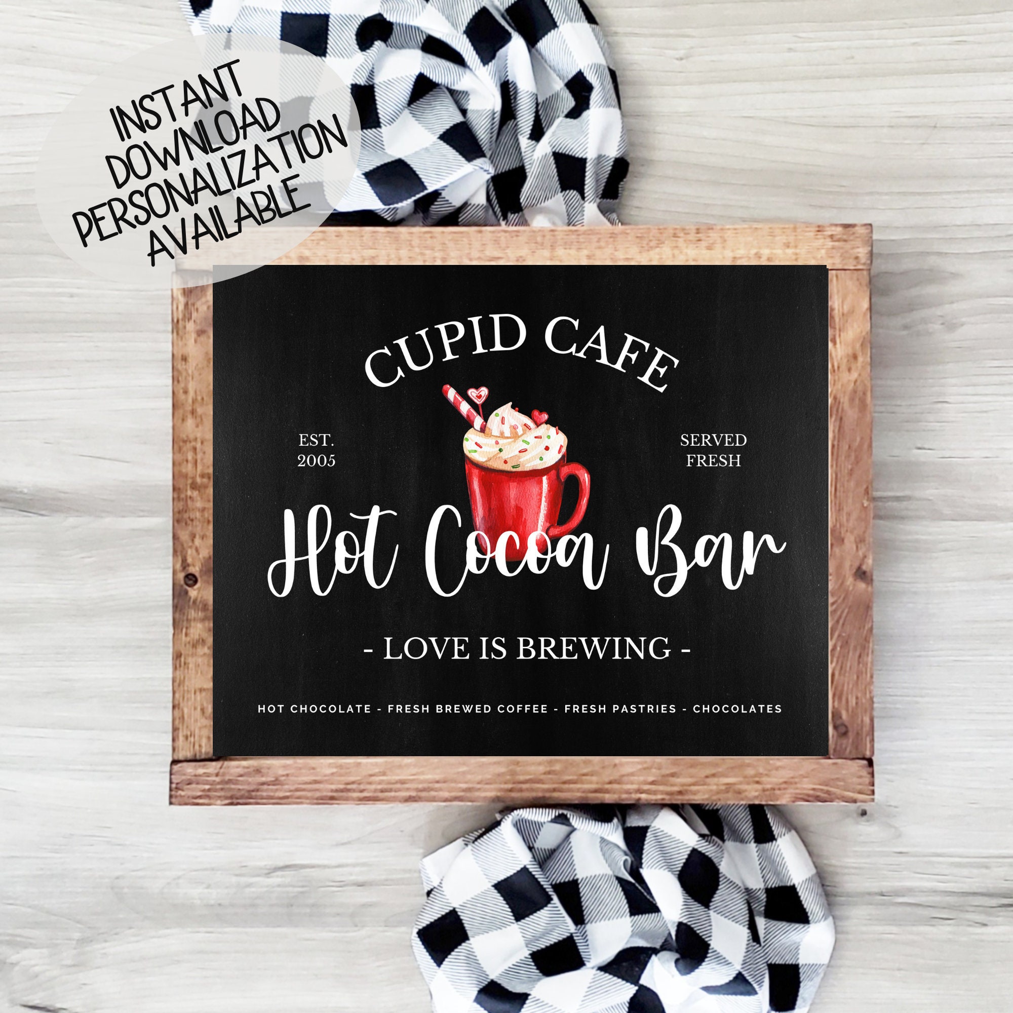 Hot Cocoa Sign Personalized Hot Chocolate Sign | Etsy