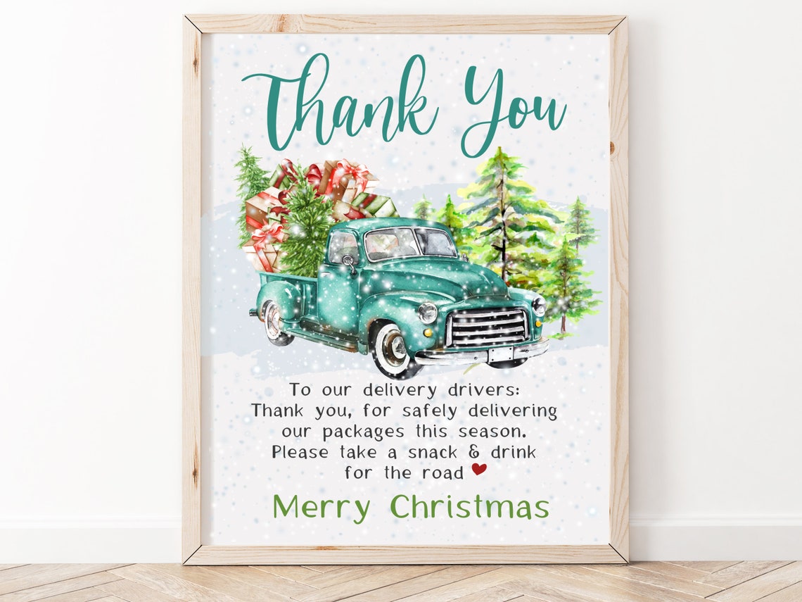Delivery Driver Thank You Sign | Take A Snack Sign | UPS Amazon and ...