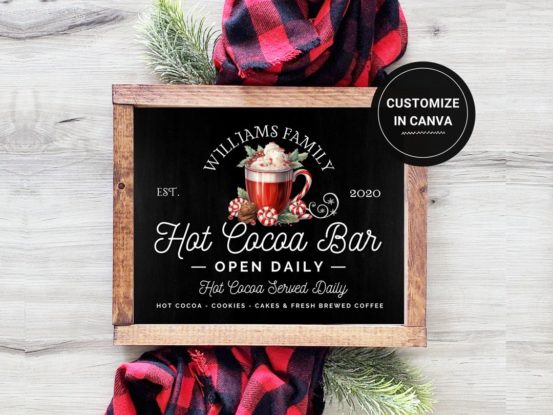 Hot Cocoa Sign | Personalized Hot Chocolate Sign | Coffee Bar Sign ...