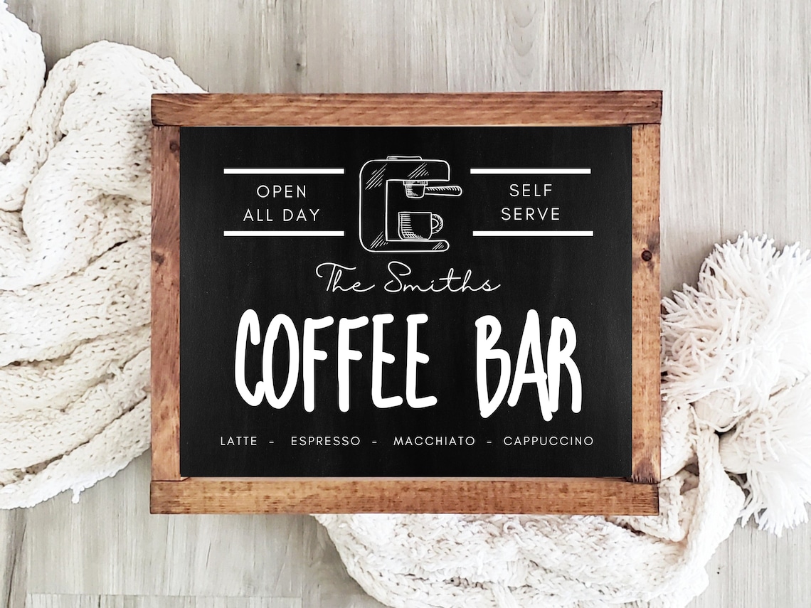 Coffee Bar Sign Personalized Coffee Sign Printable Wall - Etsy