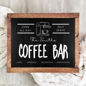 Coffee Bar Sign | Personalized Coffee Sign | Printable Wall Art ...