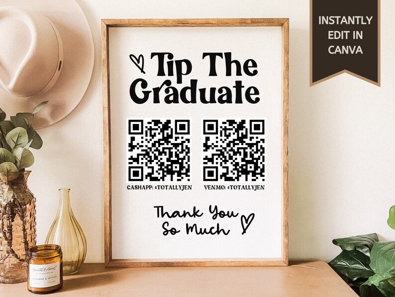 Graduation Party Sign Graduation Gift Sign QR Code Sign | Etsy