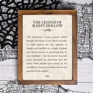 The Legend of Sleepy Hollow | Halloween Book Page Print | Printable ...