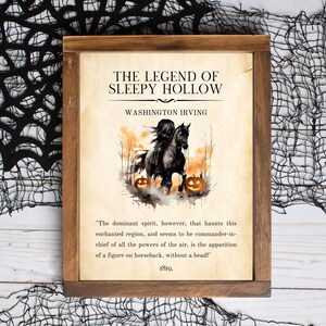 The Legend of Sleepy Hollow | Halloween Book Page Print | Printable ...