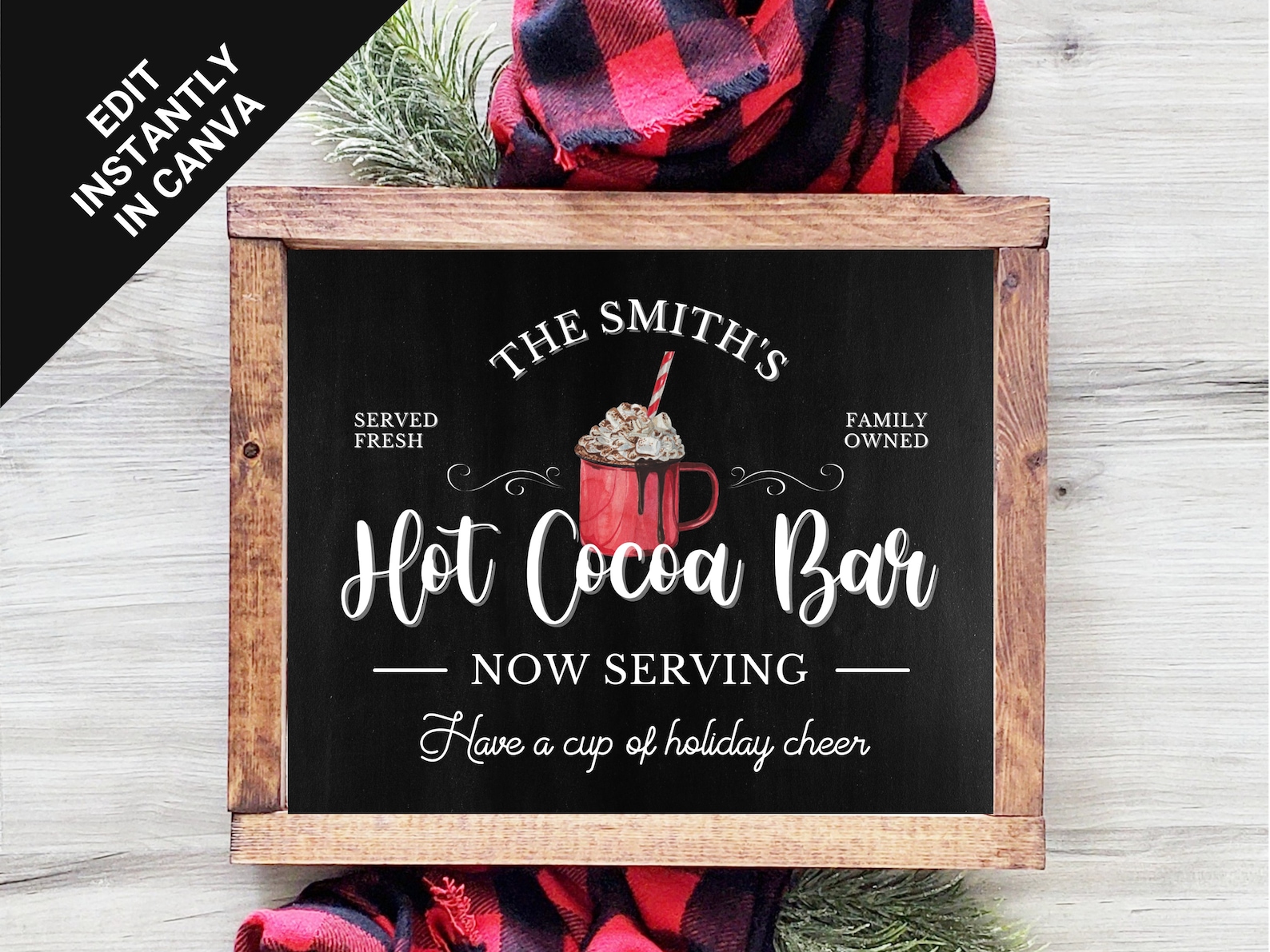 Hot Cocoa Sign Personalized Hot Chocolate Sign Coffee Bar - Etsy