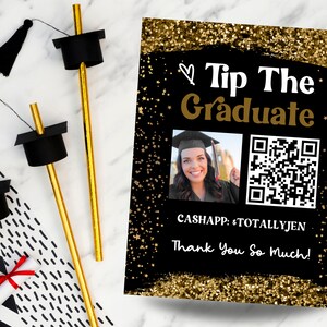 Graduation Party Sign Graduation Gift Sign QR Code Sign Tip the ...