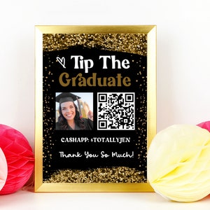 Graduation Party Sign Graduation Gift Sign QR Code Sign Tip the ...