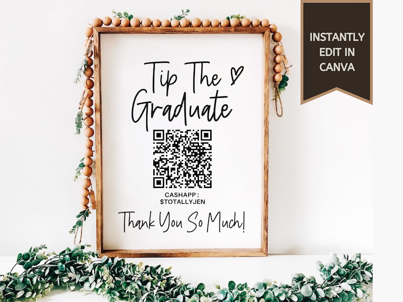 Graduation Party Sign Graduation Gift Sign QR Code Sign - Etsy