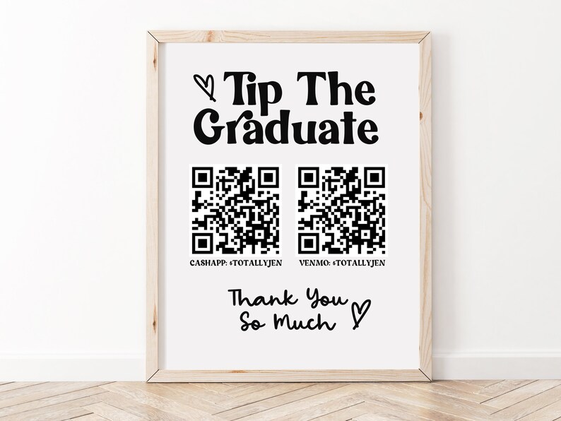 Graduation Party Sign Graduation Gift Sign QR Code Sign | Etsy