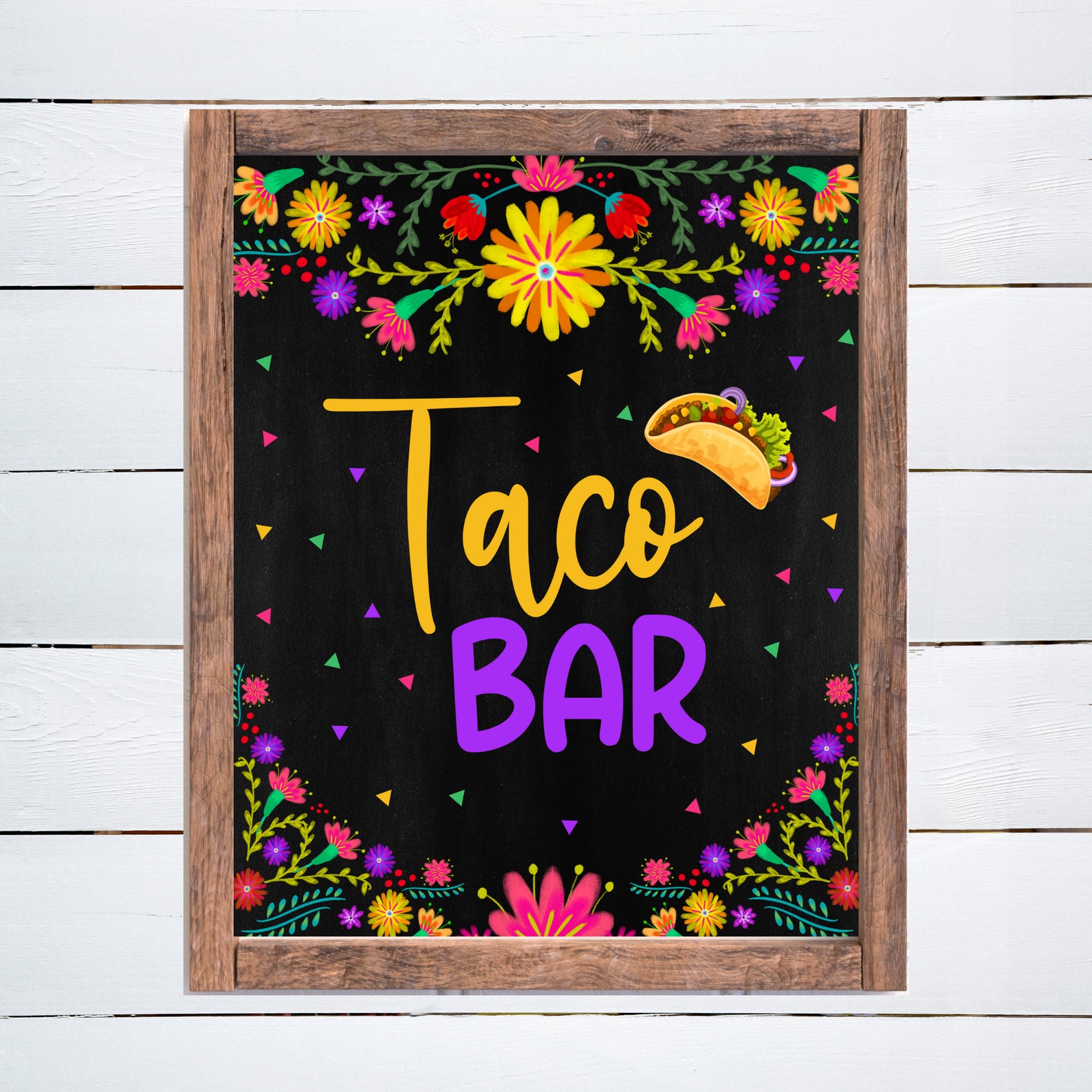 Taco Bar Sign Fiesta Theme Party Fiesta Bridal Shower | Etsy