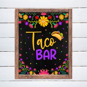 Taco Bar Sign | Fiesta Theme Party | Fiesta Bridal Shower | Fiesta Baby ...
