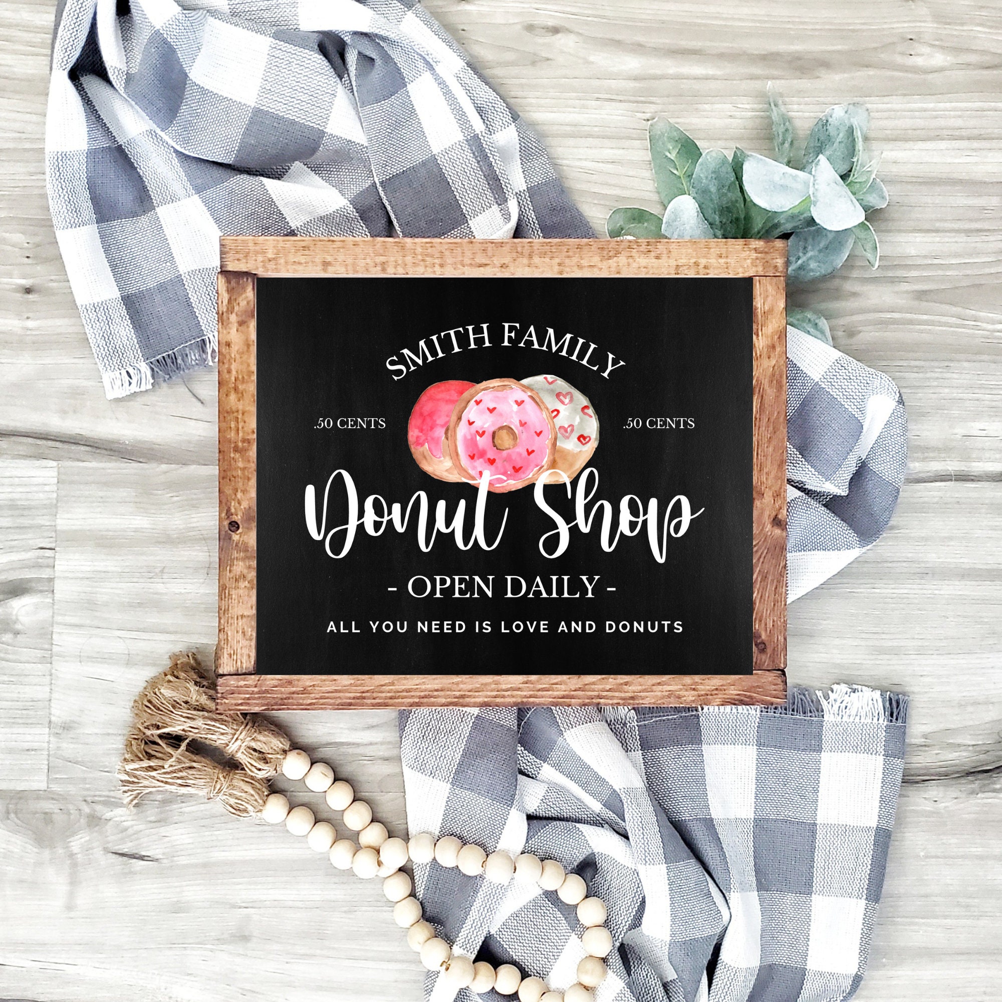 Donut Wall Sign Personalized Coffee Bar Decor | Etsy